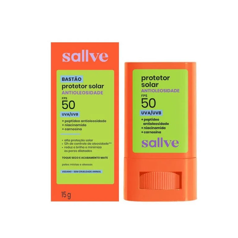 Protetor Solar Facial Antioleosidade Bastão Sallve FPS 50 – Drogaria ...